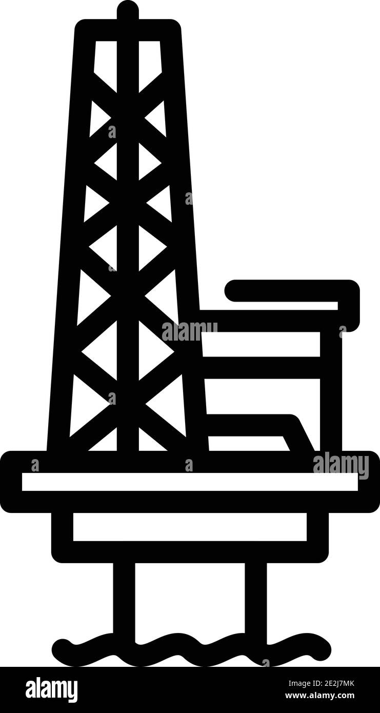 Production sea drilling rig icon. Outline production sea drilling rig ...