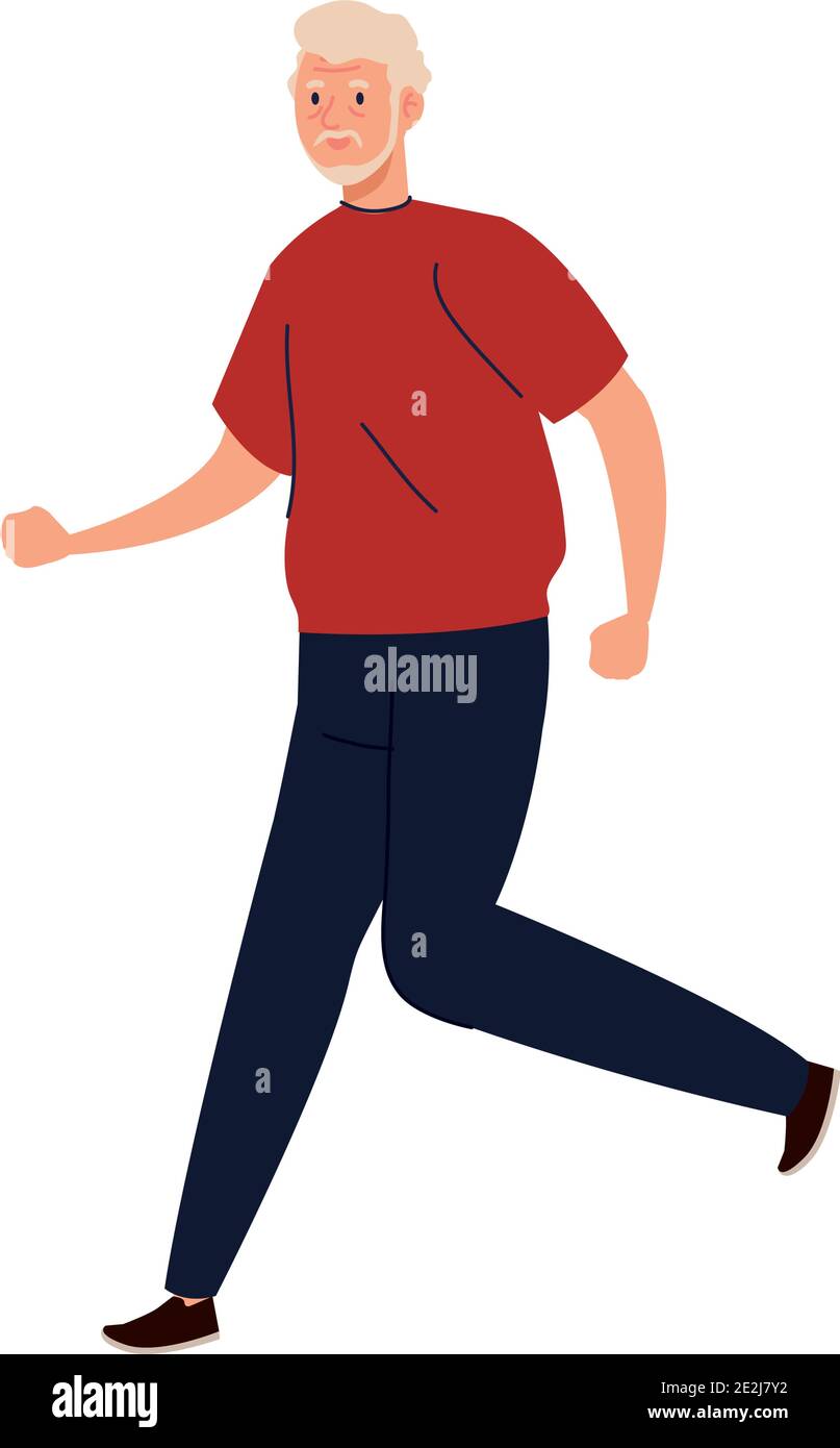 Old age running Stock Vector Images - Alamy