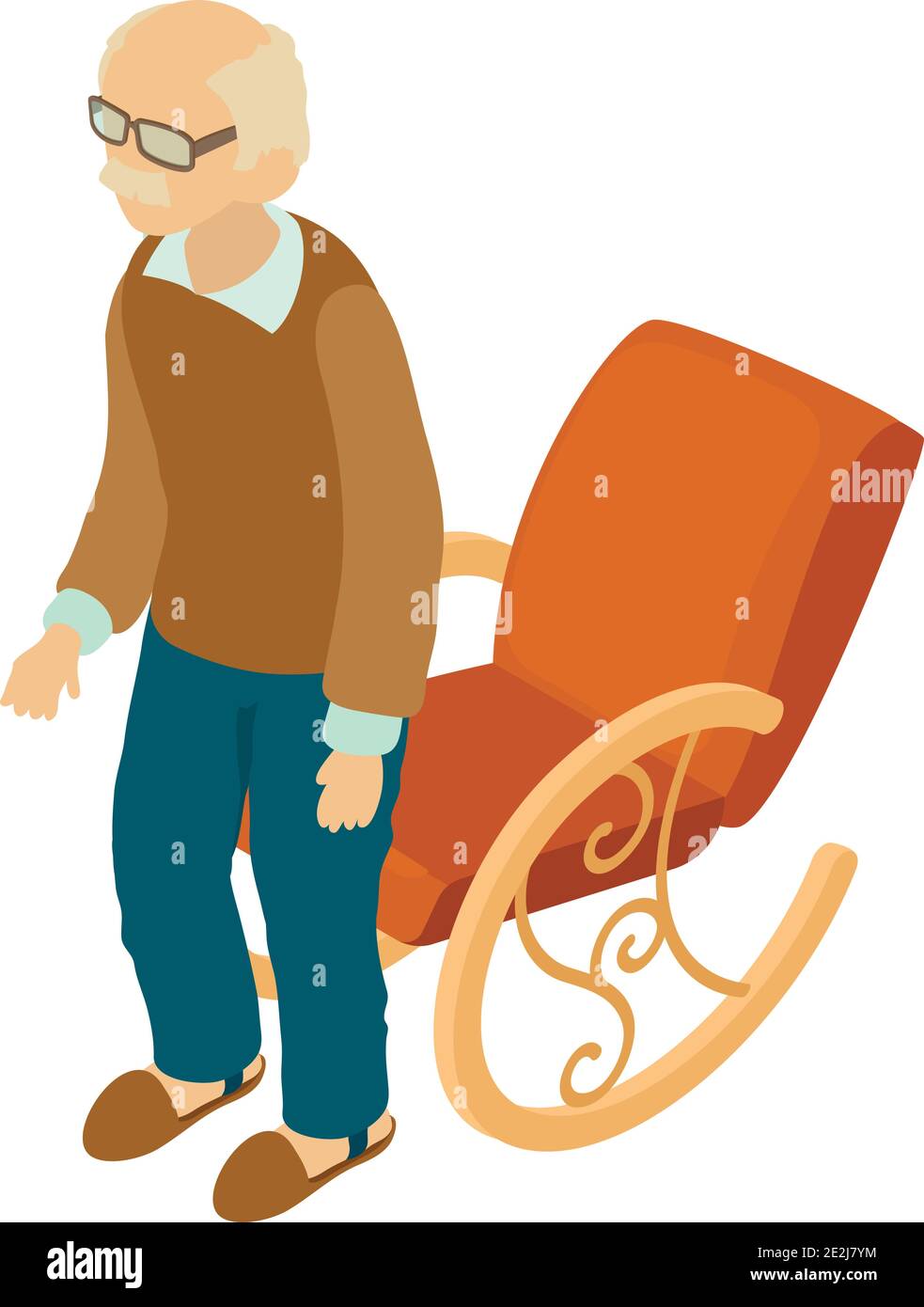 Elderly man icon. Isometric illustration of elderly man vector icon for ...