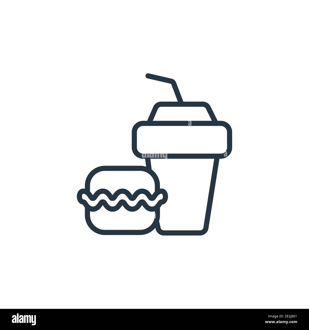 Meal outline vector icon. Thin line black meal icon, flat vector simple ...