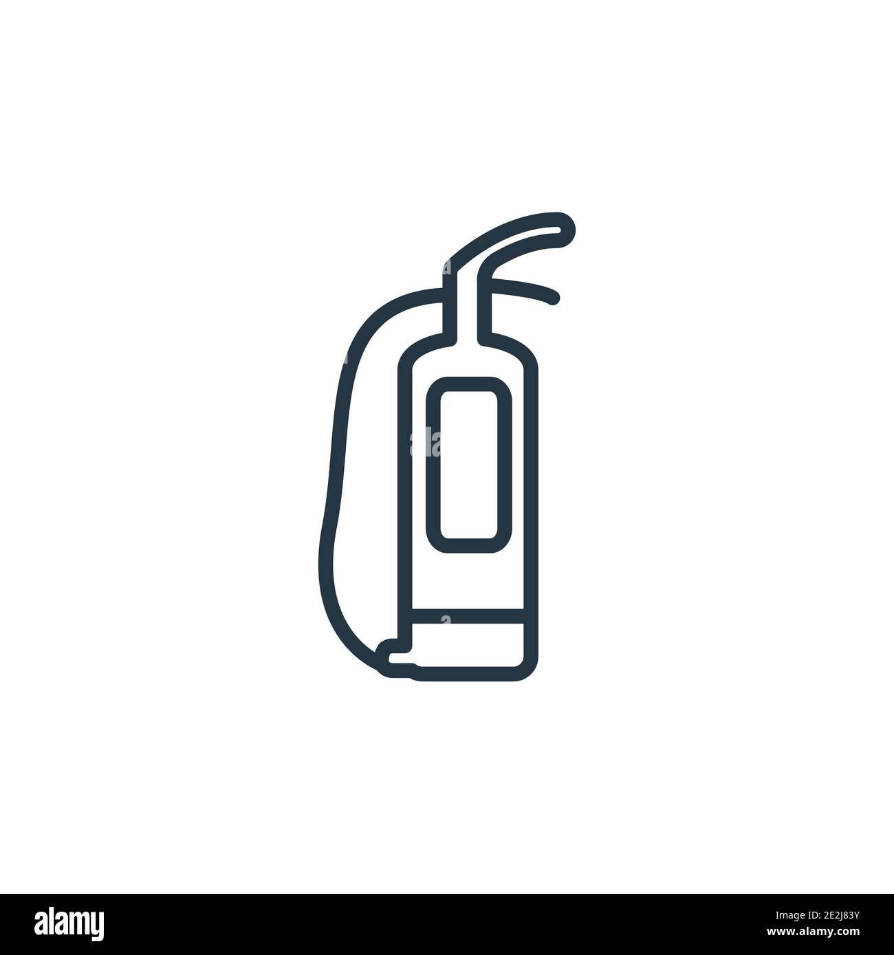 Fire extinguisher outline vector icon. Thin line black fire ...
