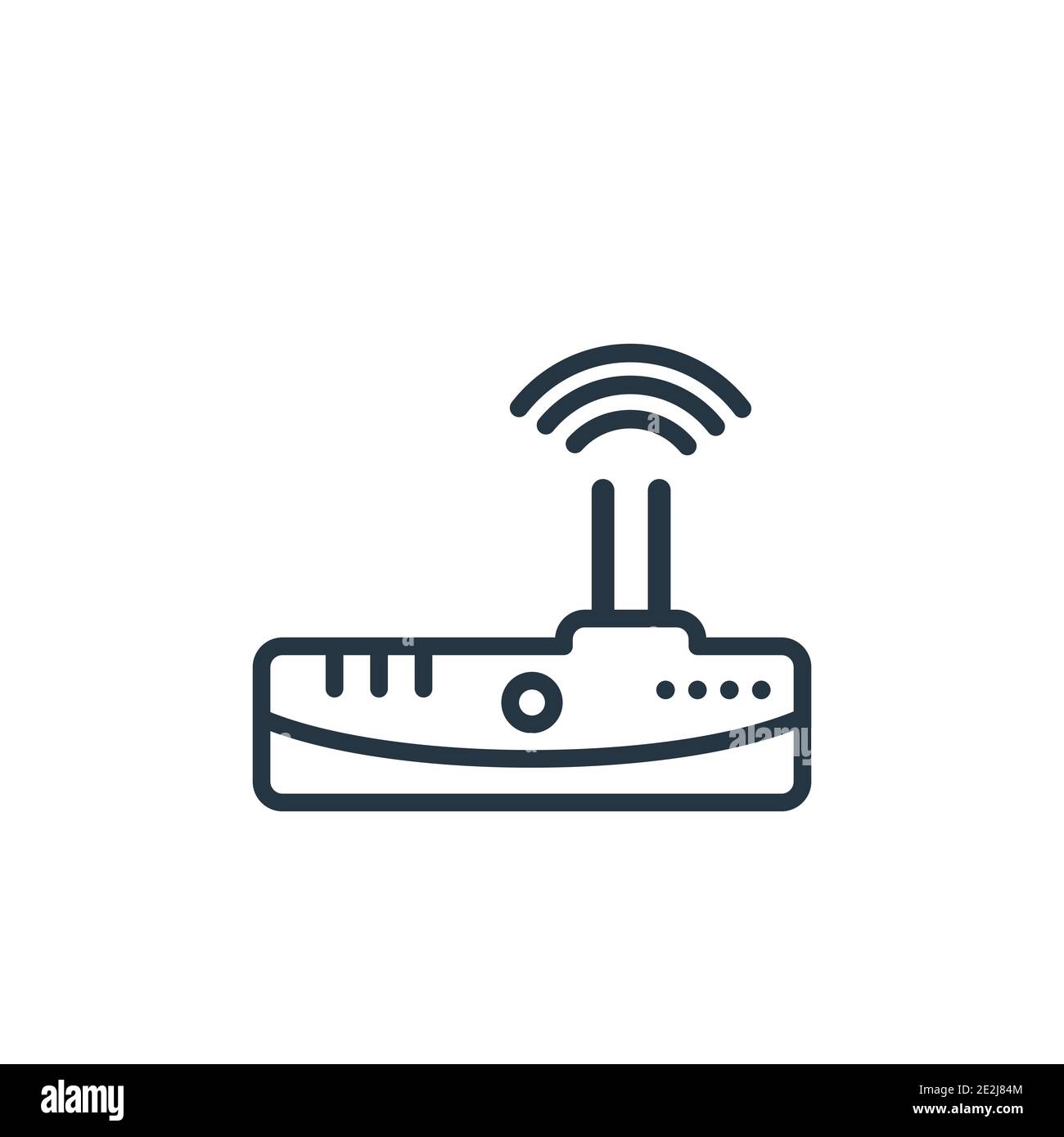 Wireless router outline vector icon. Thin line black wireless router ...