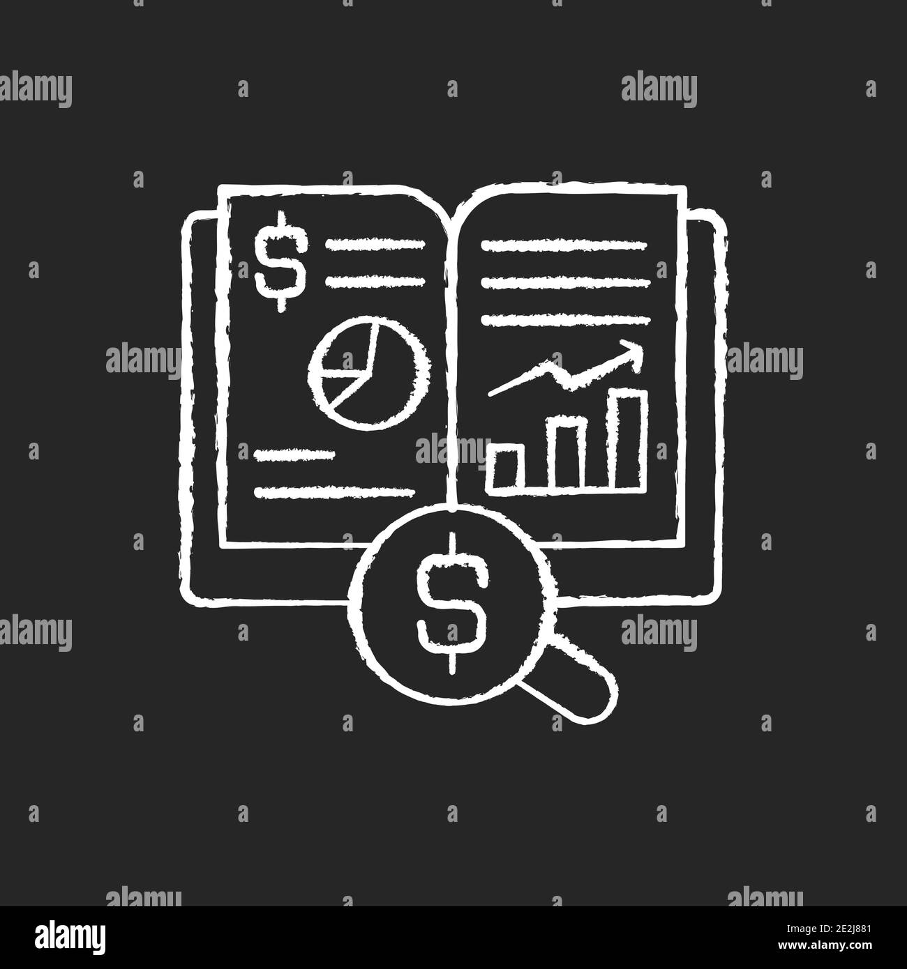 Ledger chalk white icon on black background Stock Vector Image & Art ...
