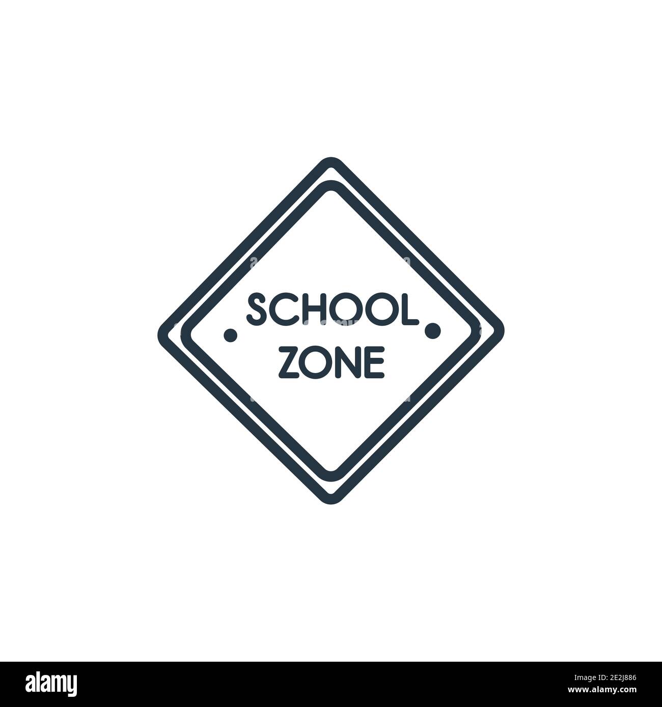 School Zone Outline Vector Icon Thin Line Black School Zone Icon Flat Vector Simple Element