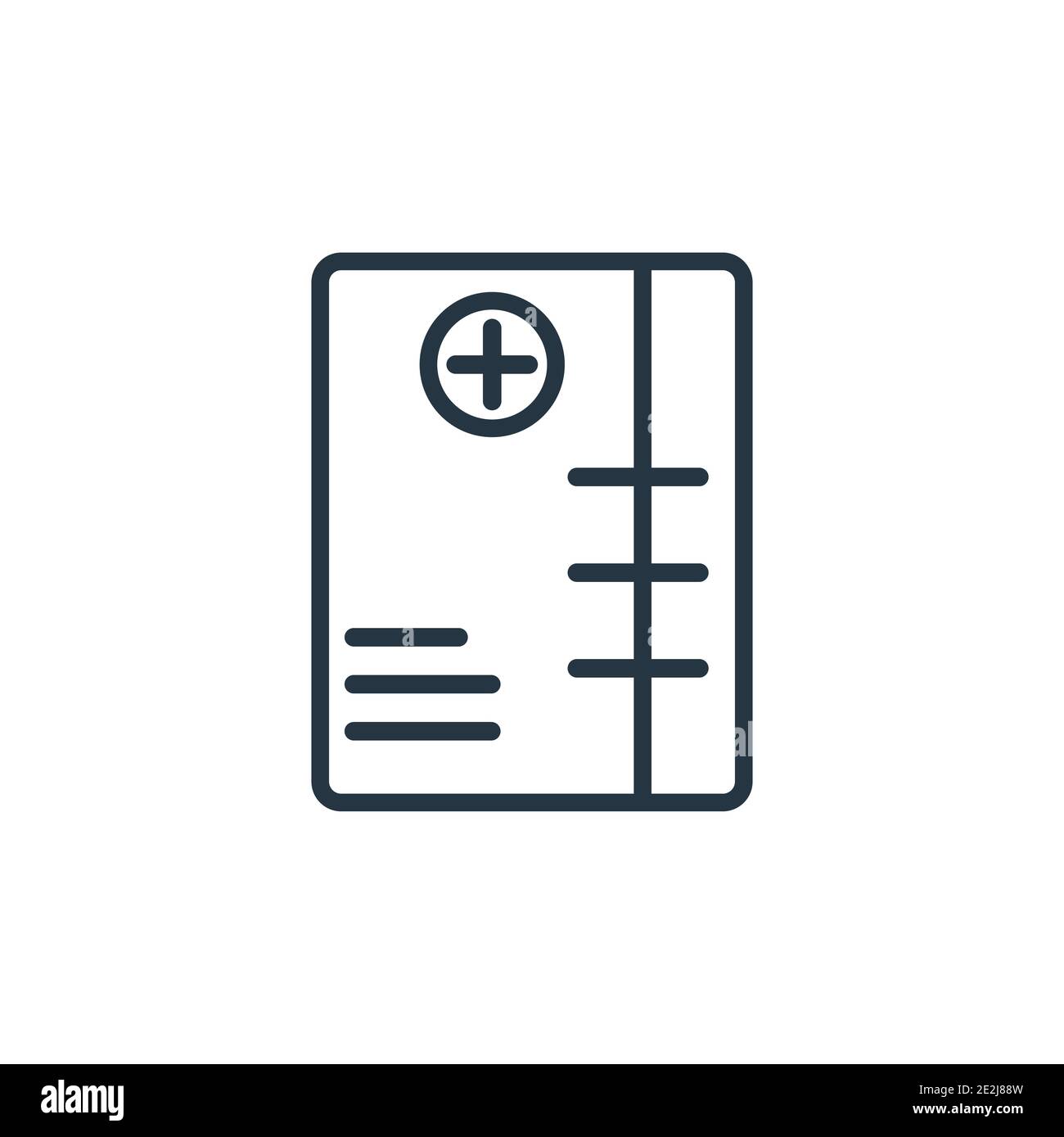 Medical history outline vector icon. Thin line black medical history ...