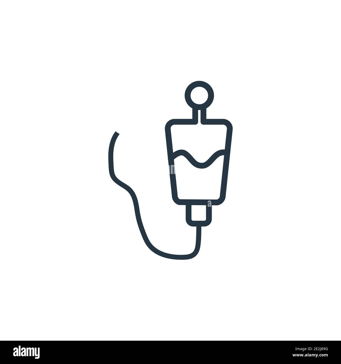 Saline outline vector icon. Thin line black saline icon, flat vector ...