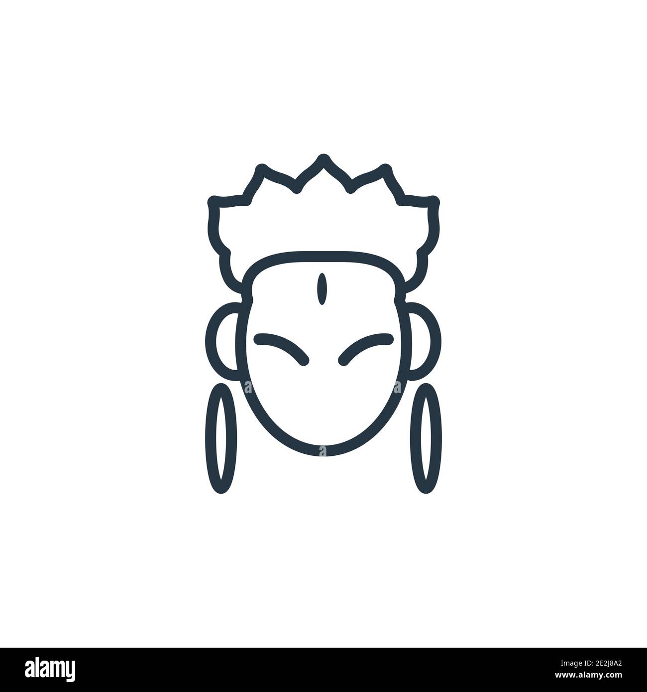 Krishna outline vector icon. Thin line black krishna icon, flat vector simple element ...