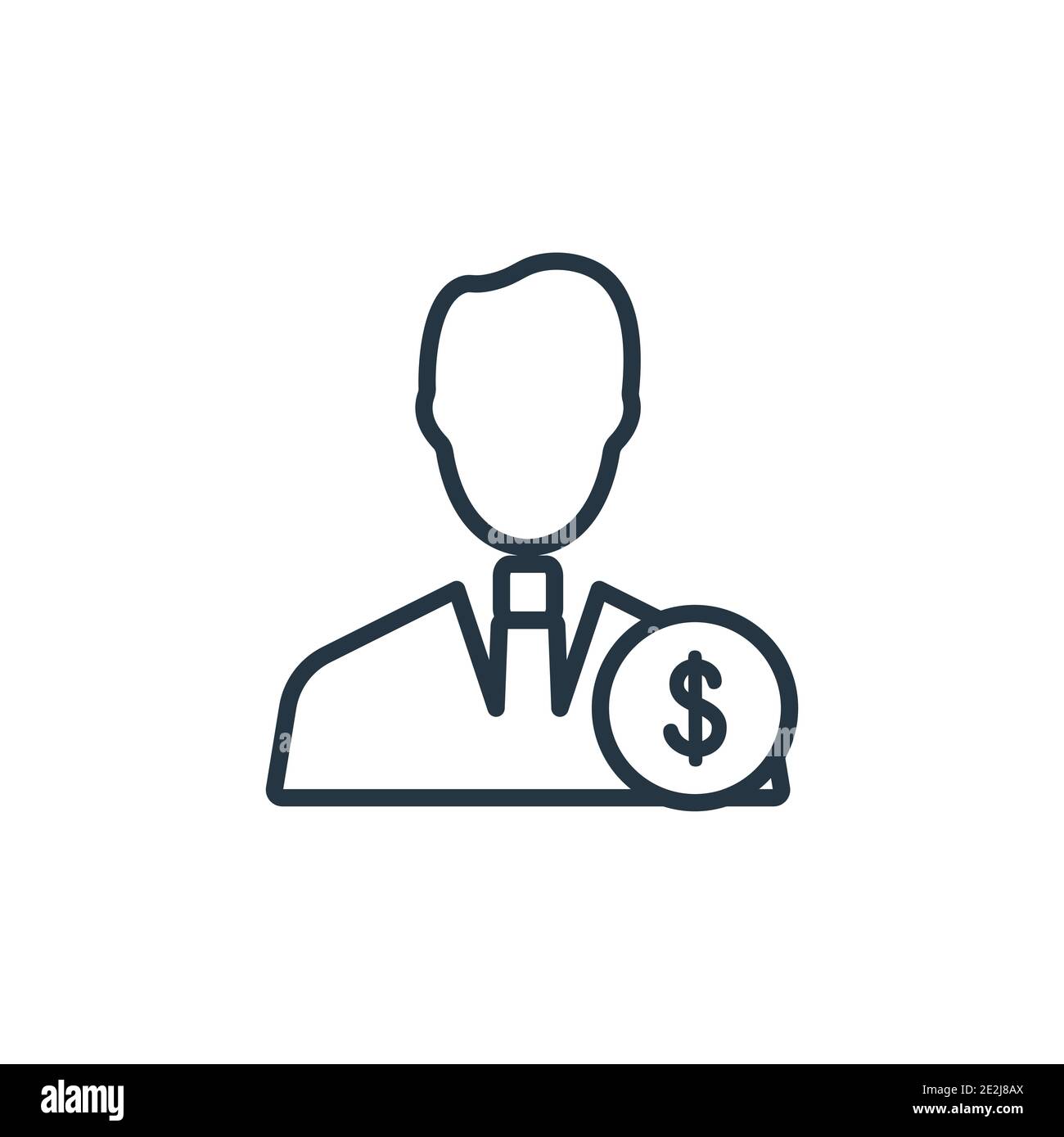 Rich man outline vector icon. Thin line black rich man icon, flat ...