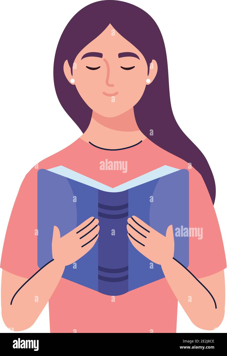 Female student read textbook Cut Out Stock Images & Pictures - Alamy