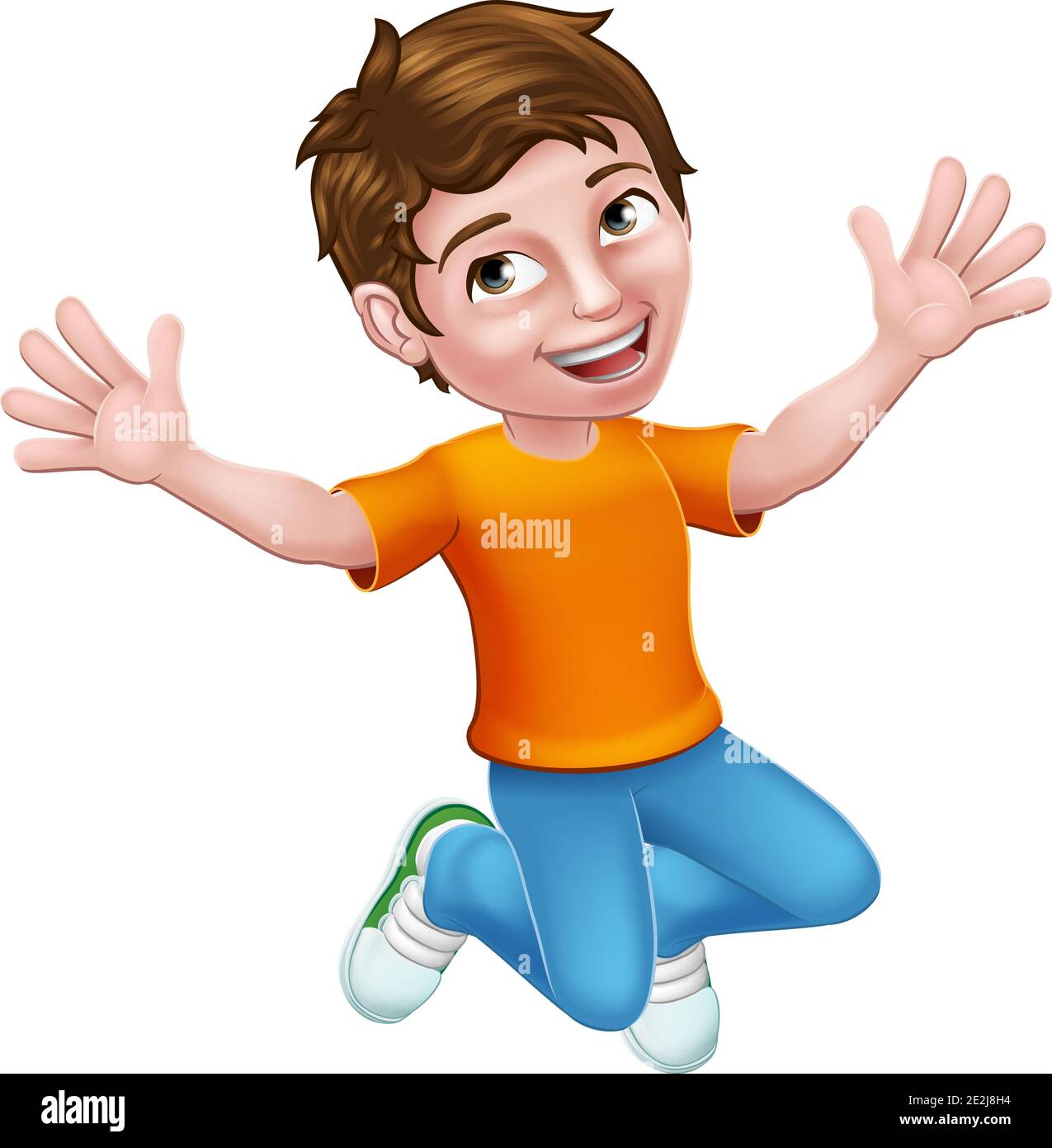 Happy Jumping Boy Kid Child Cartoon Character Stock Vector Image & Art ...
