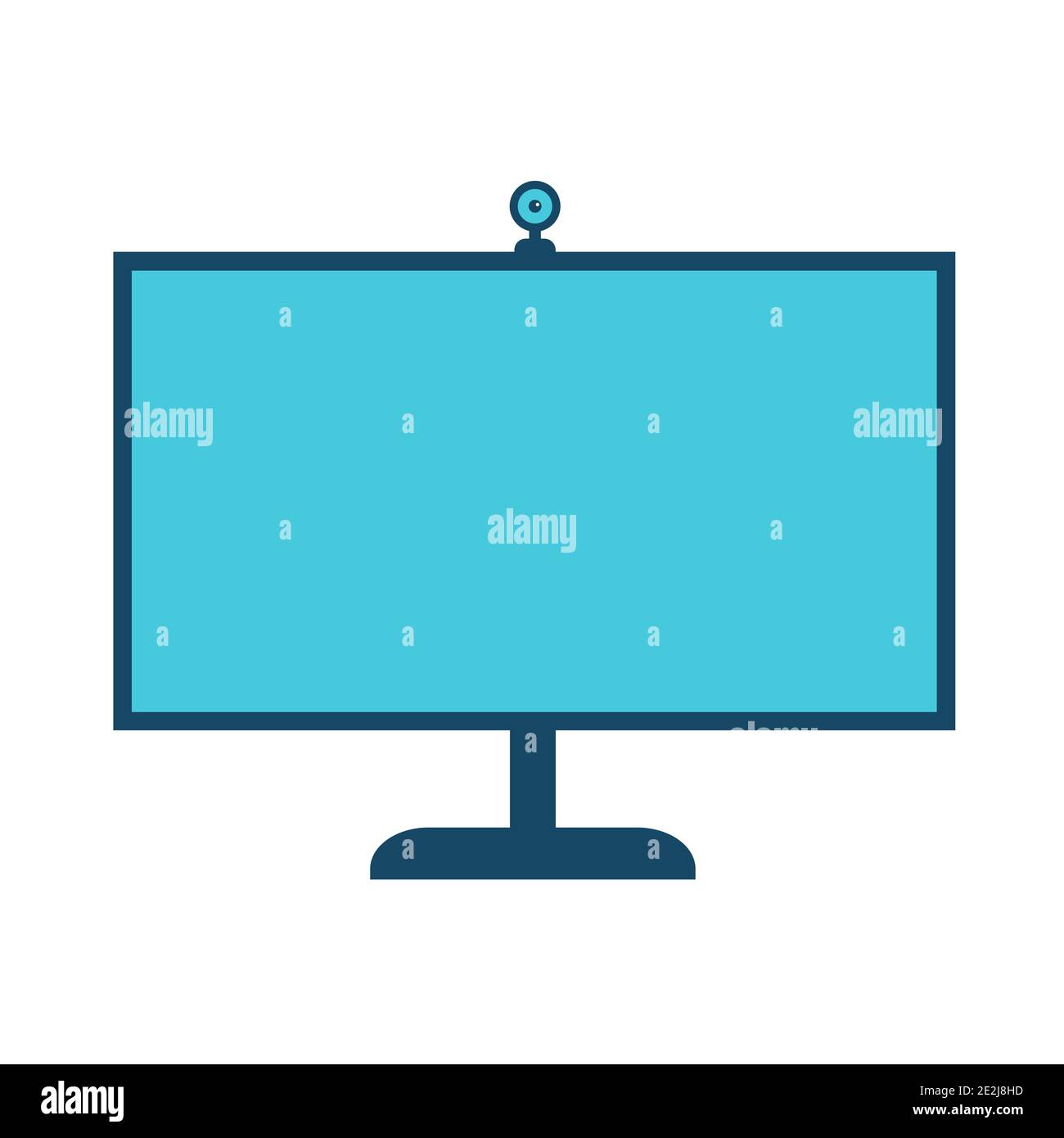 Computer monitor on a white background. Blank screen. Vector isolated ...
