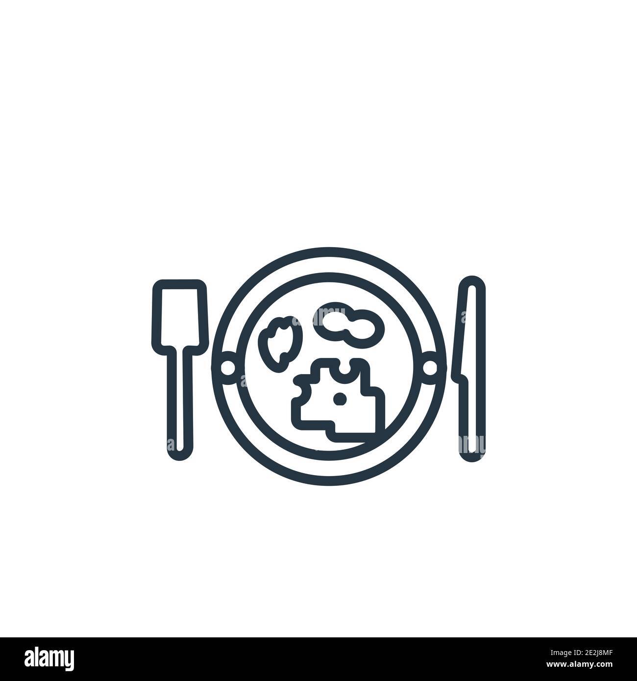 Breakfast outline vector icon. Thin line black breakfast icon, flat ...