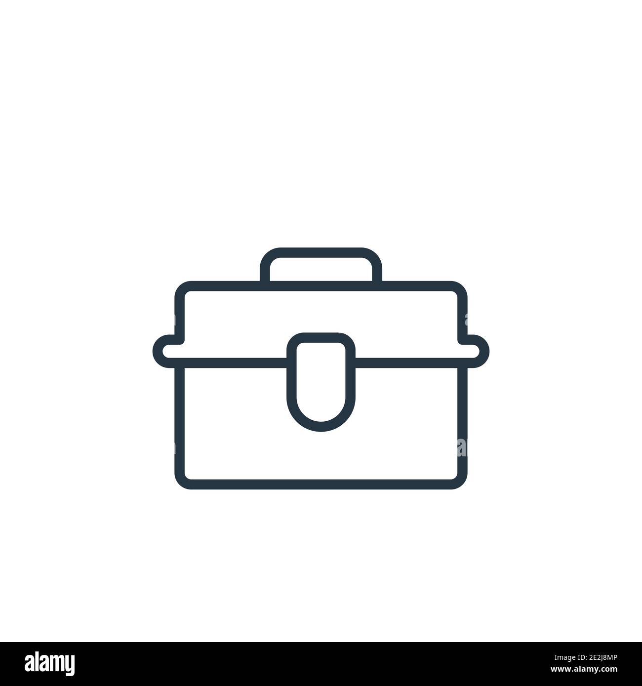Tool box outline vector icon. Thin line black tool box icon, flat ...