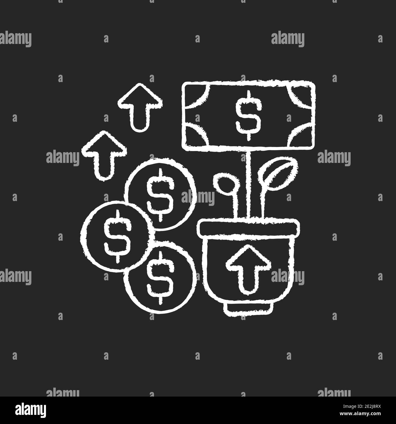 Revenue chalk white icon on black background Stock Vector Image & Art ...