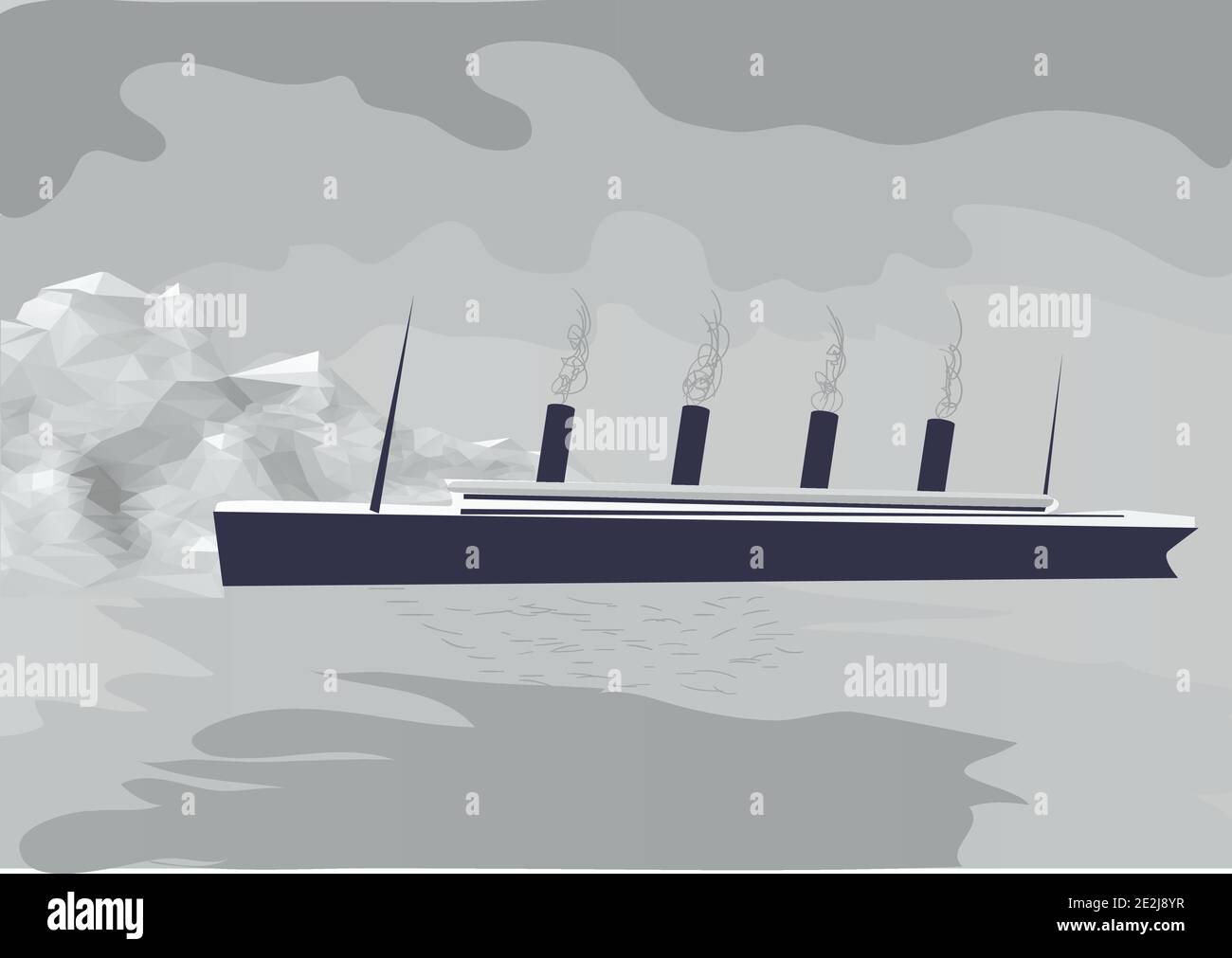titanic abstract vector illustration. ship ans iceberg Stock Vector ...