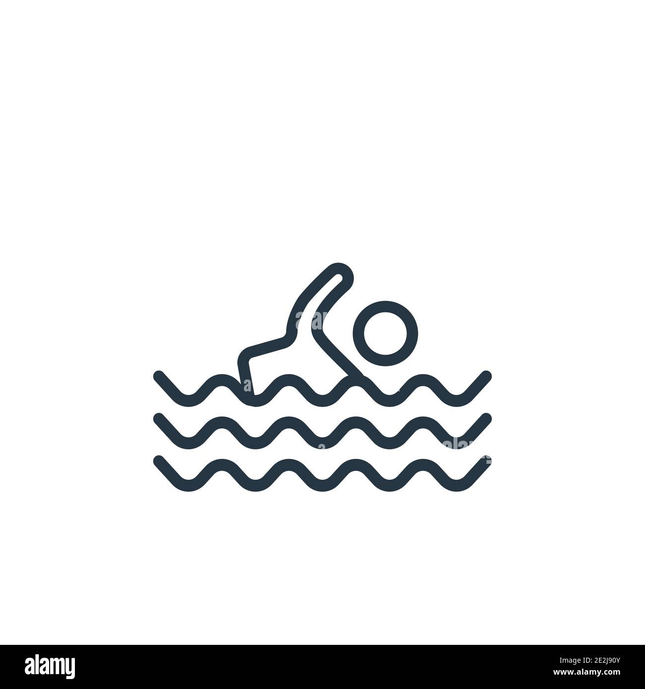 Drown outline vector icon. Thin line black drown icon, flat vector simple element illustration ...