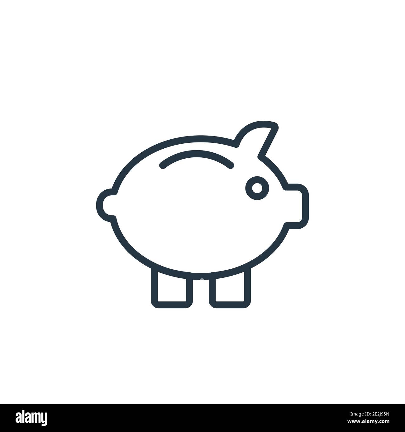 Pig bank outline vector icon. Thin line black pig bank icon, flat ...