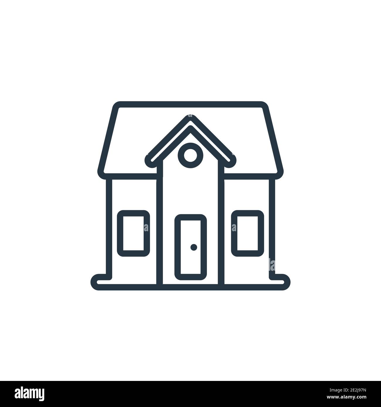 Cottage outline vector icon. Thin line black cottage icon, flat vector ...