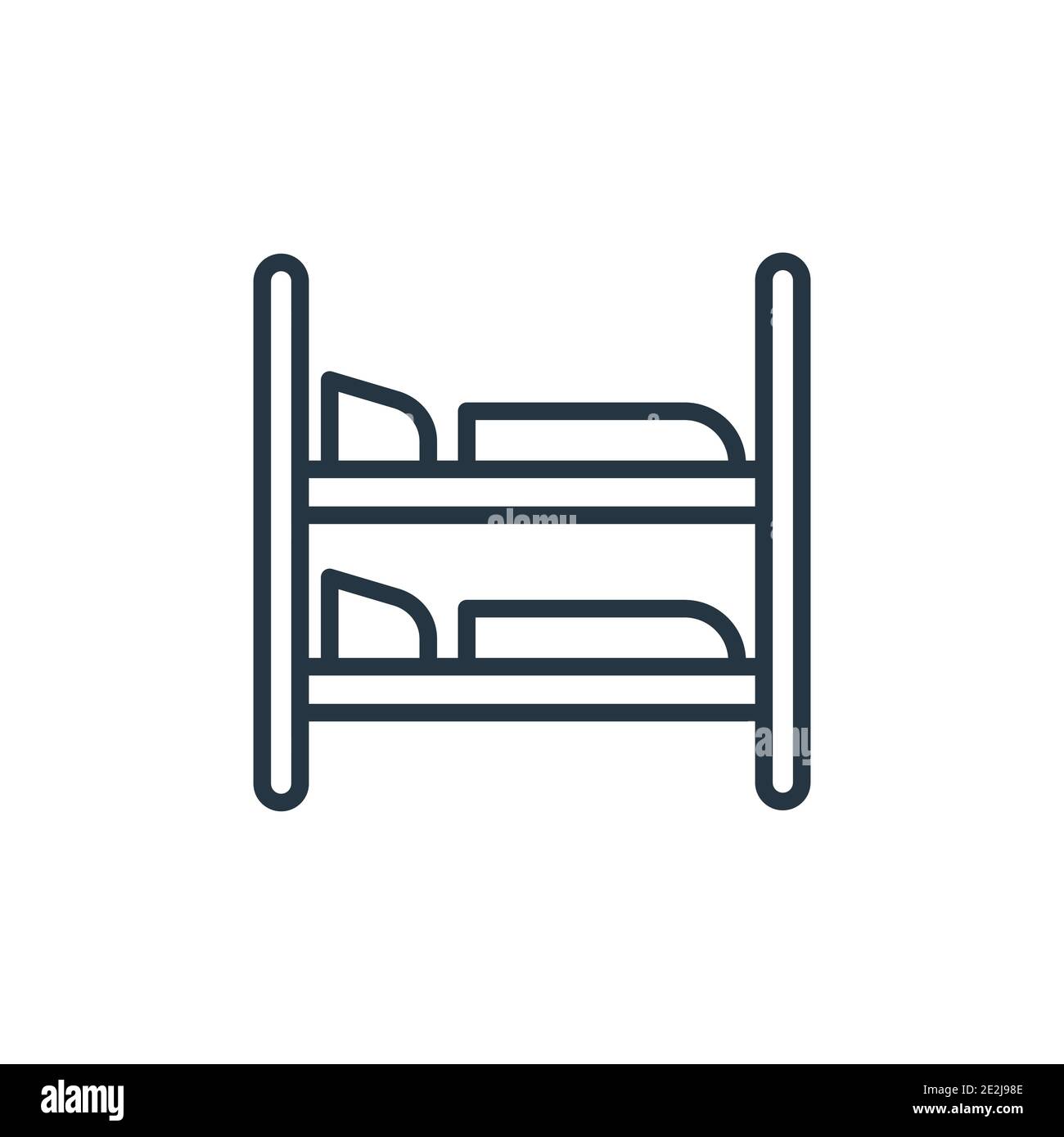 Bunk bed outline vector icon. Thin line black bunk bed icon, flat ...