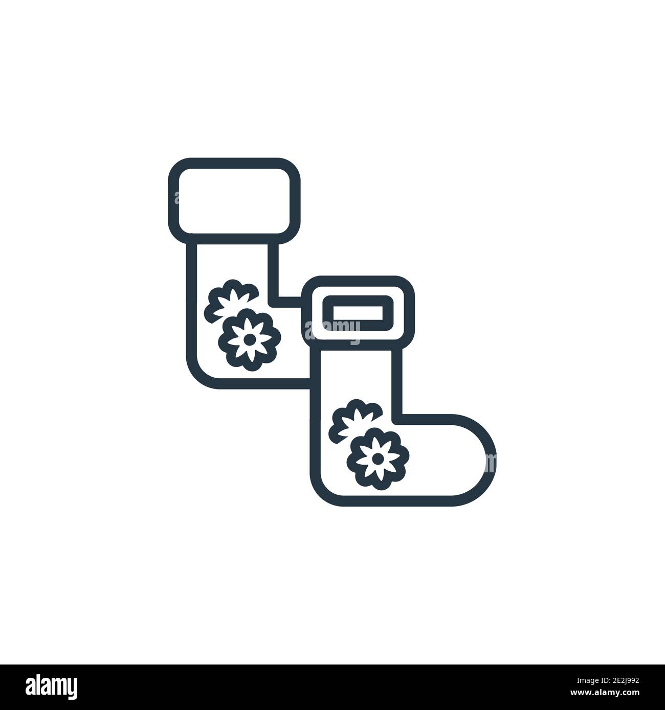 Sock outline vector icon. Thin line black sock icon, flat vector simple ...