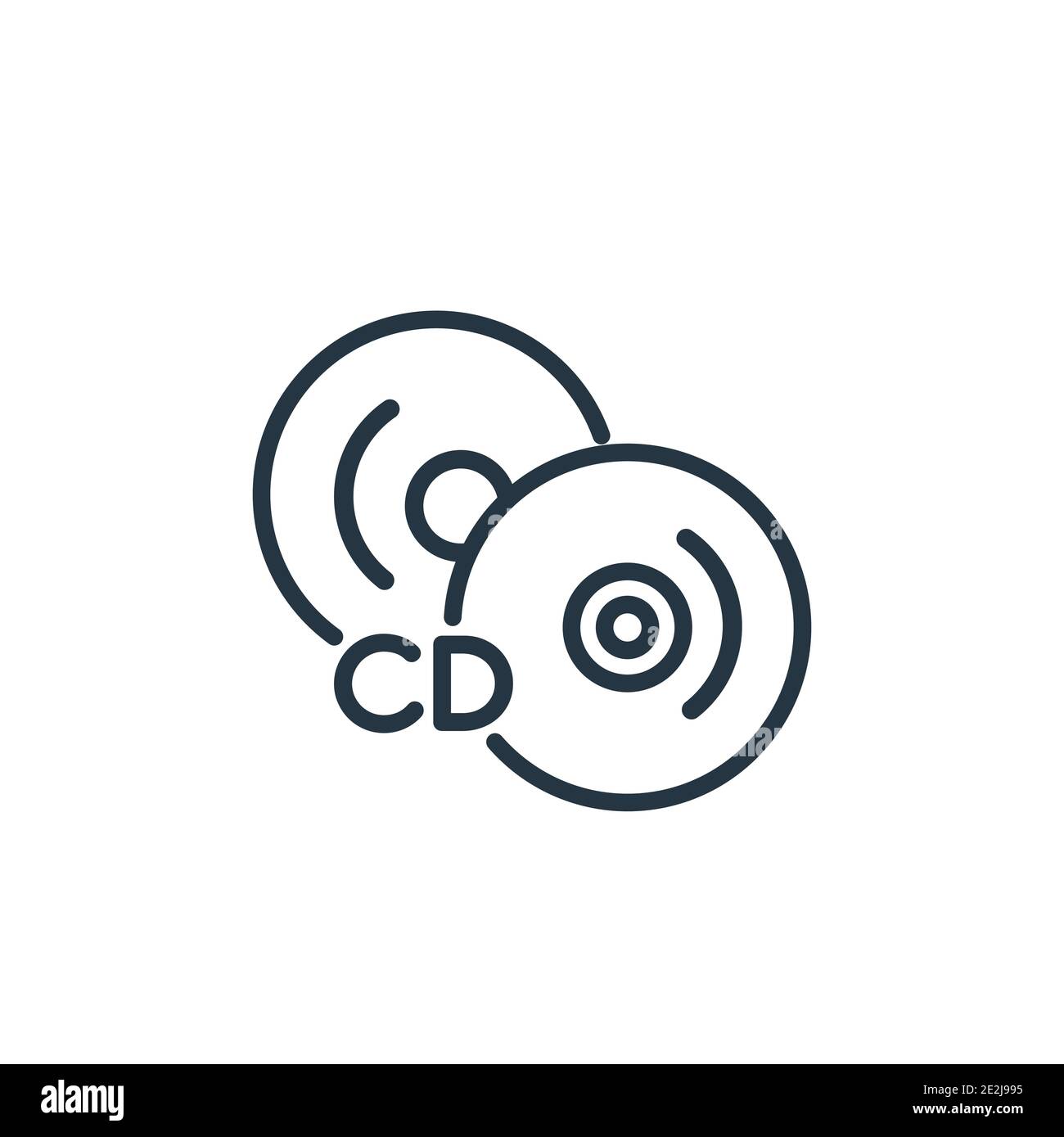 Cd record outline vector icon. Thin line black cd record icon, flat ...