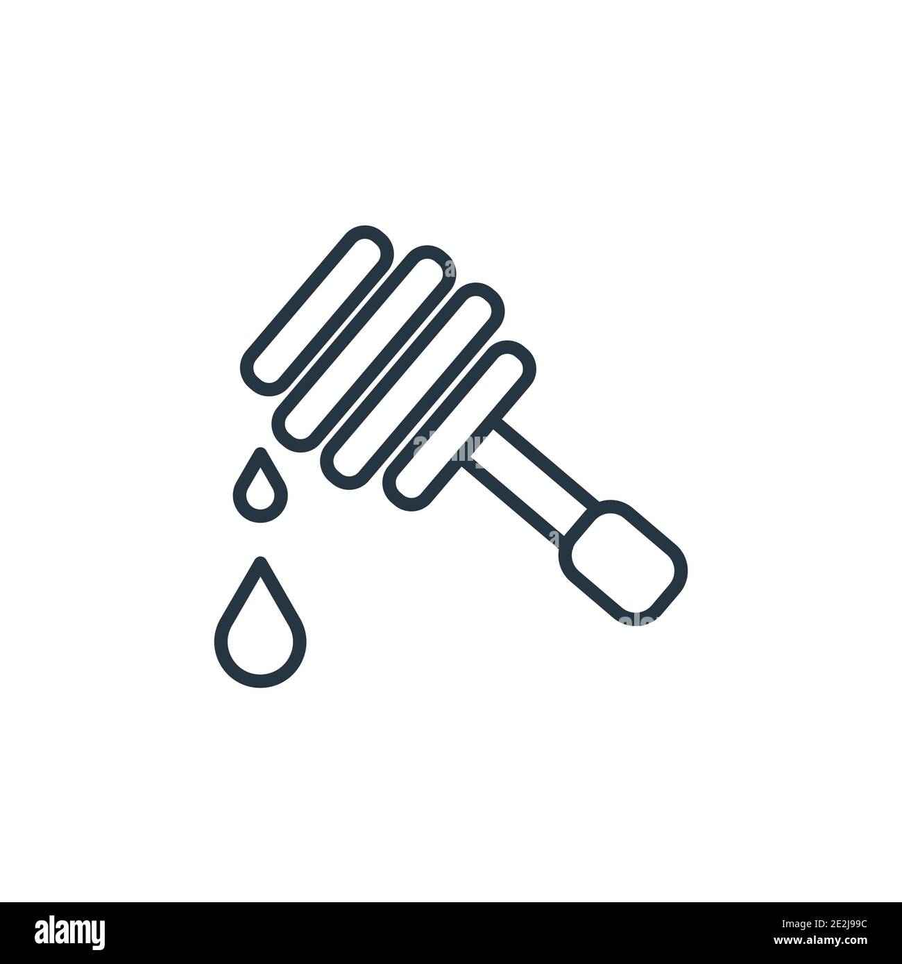 Honey dipper outline vector icon. Thin line black honey dipper icon, flat vector simple element ...