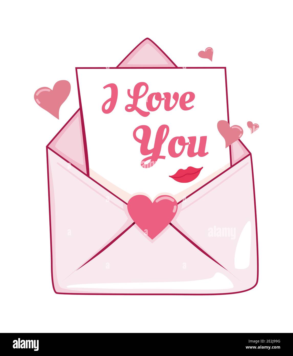 Valentines day card envelope Stock Vector Images - Alamy