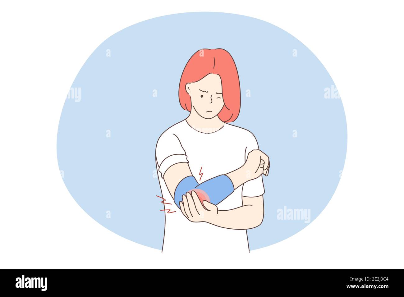 Elbow pain cartoon hi-res stock photography and images - Alamy