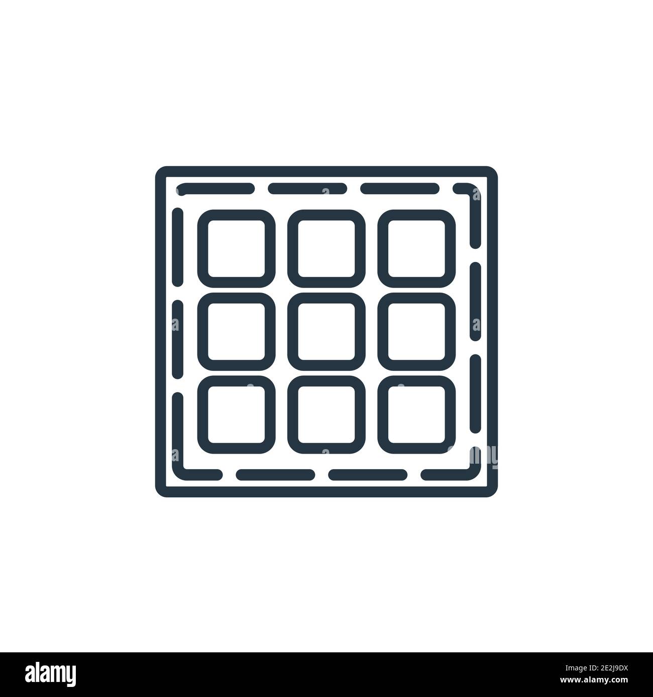 Grids outline vector icon. Thin line black grids icon, flat vector ...