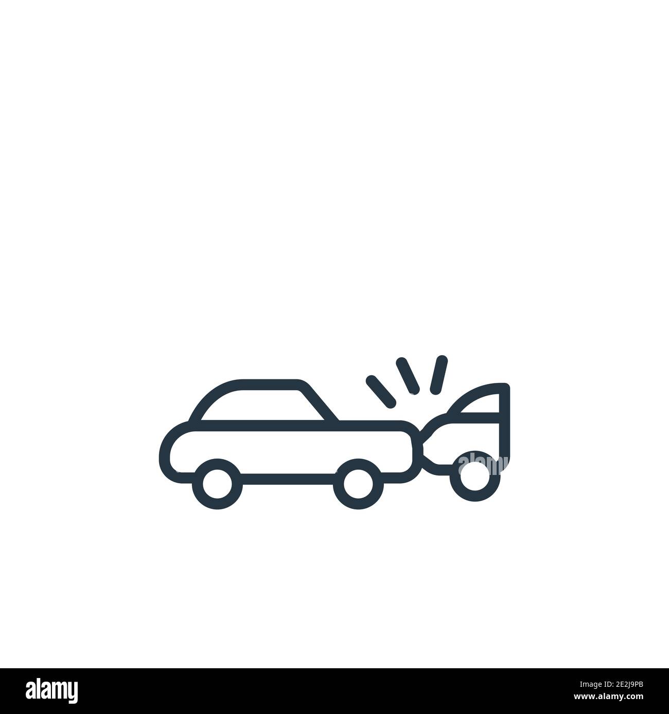 Rear end collision outline vector icon. Thin line black rear end ... Rear end collision outline vector icon. Thin line black rear end ...
