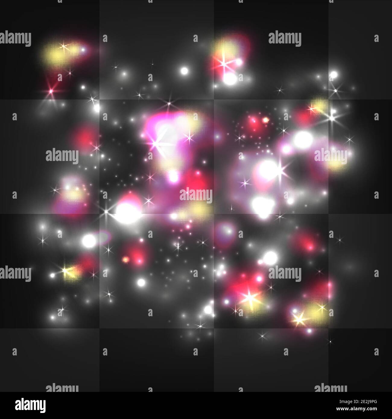 Glowing light particles. Double exposure space. Glowing light. Shiny ...