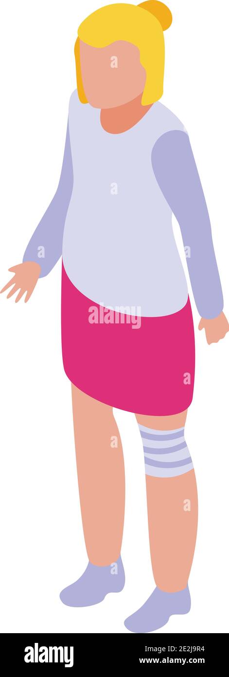 Injured girl icon. Isometric of injured girl vector icon for web design ...