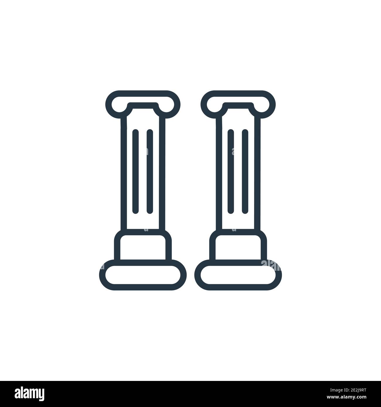 Columns outline vector icon. Thin line black columns icon, flat vector ...