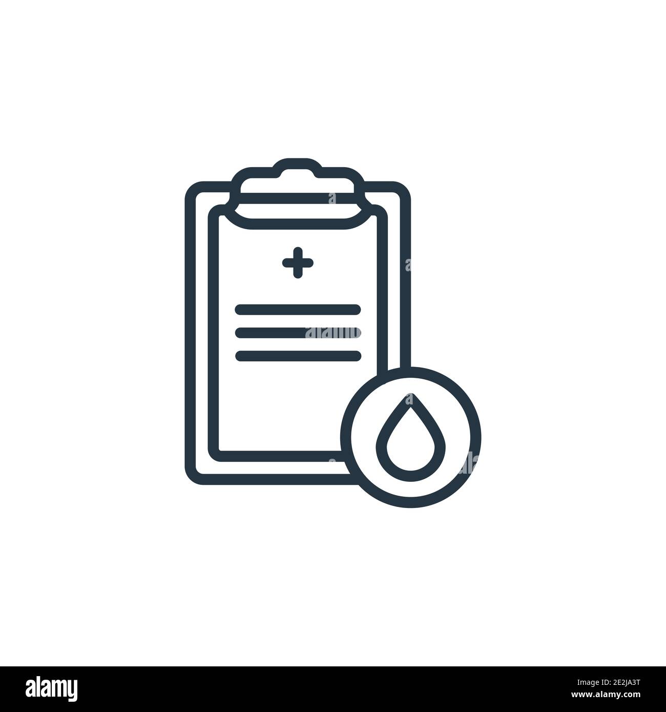 Blood test outline vector icon. Thin line black blood test icon, flat ...