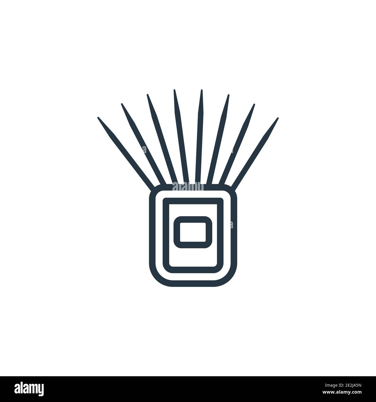 Toothpick outline vector icon. Thin line black toothpick icon, flat ...