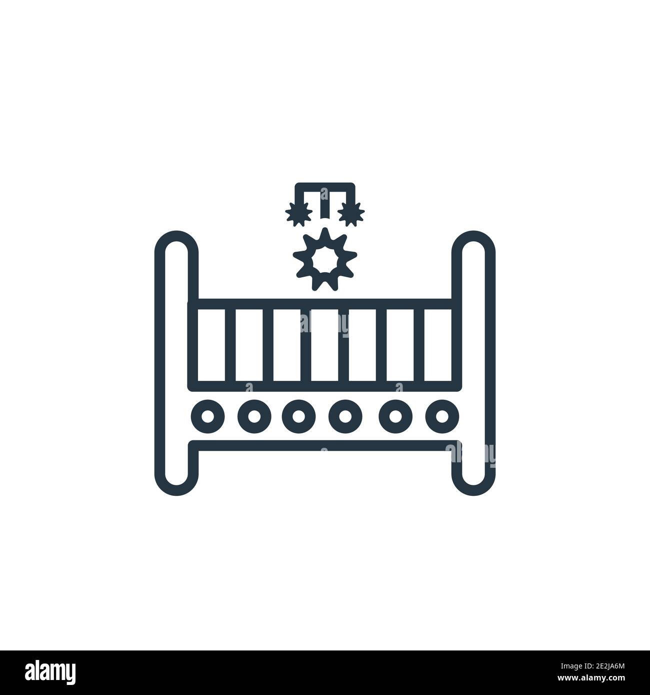 Cradle outline vector icon. Thin line black cradle icon, flat vector ...