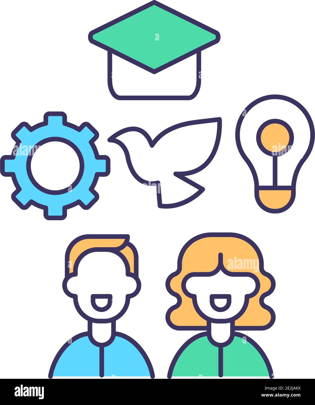 Human resources RGB color icon Stock Vector Image & Art - Alamy