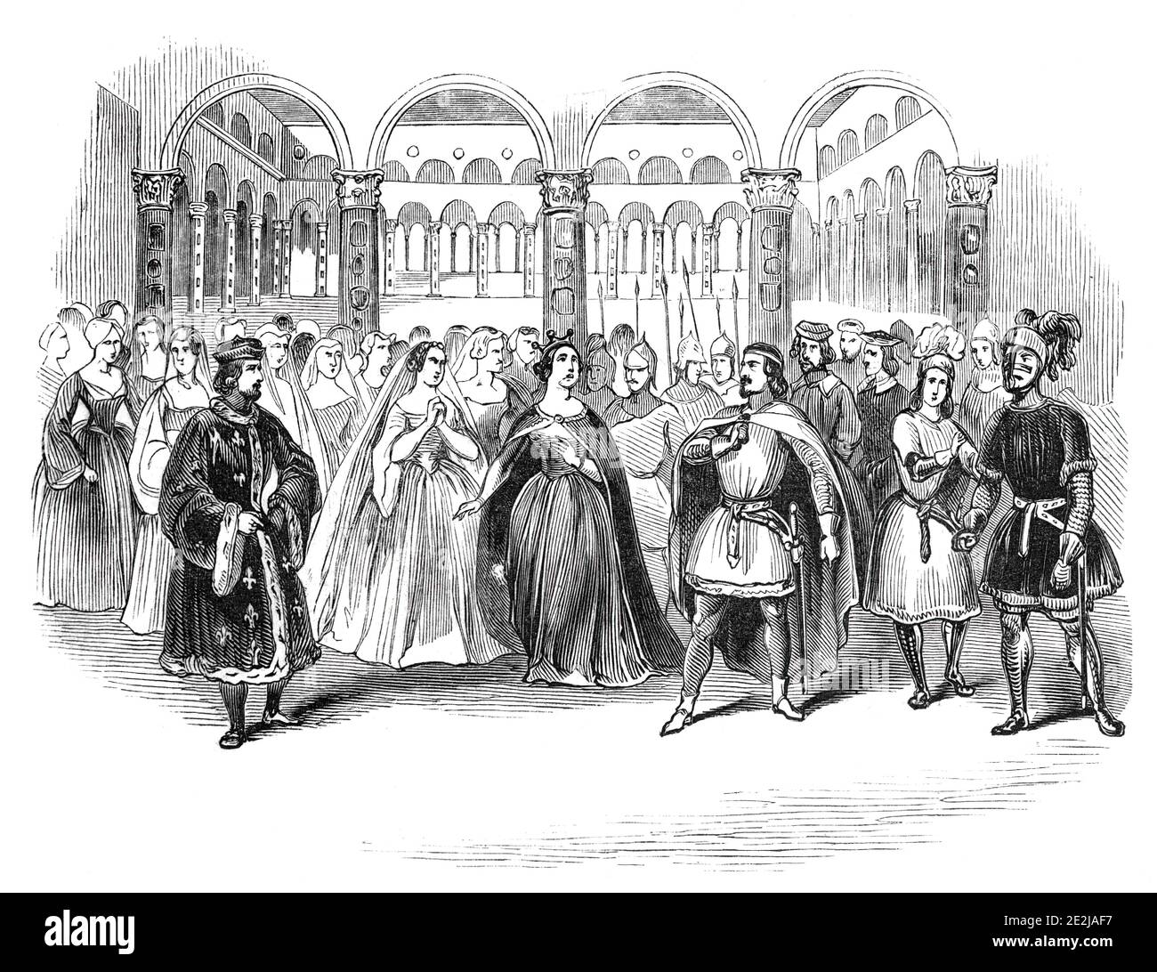 Scene from Ricci's new opera of "Corrado di Altamura", at Her Majesty's ...