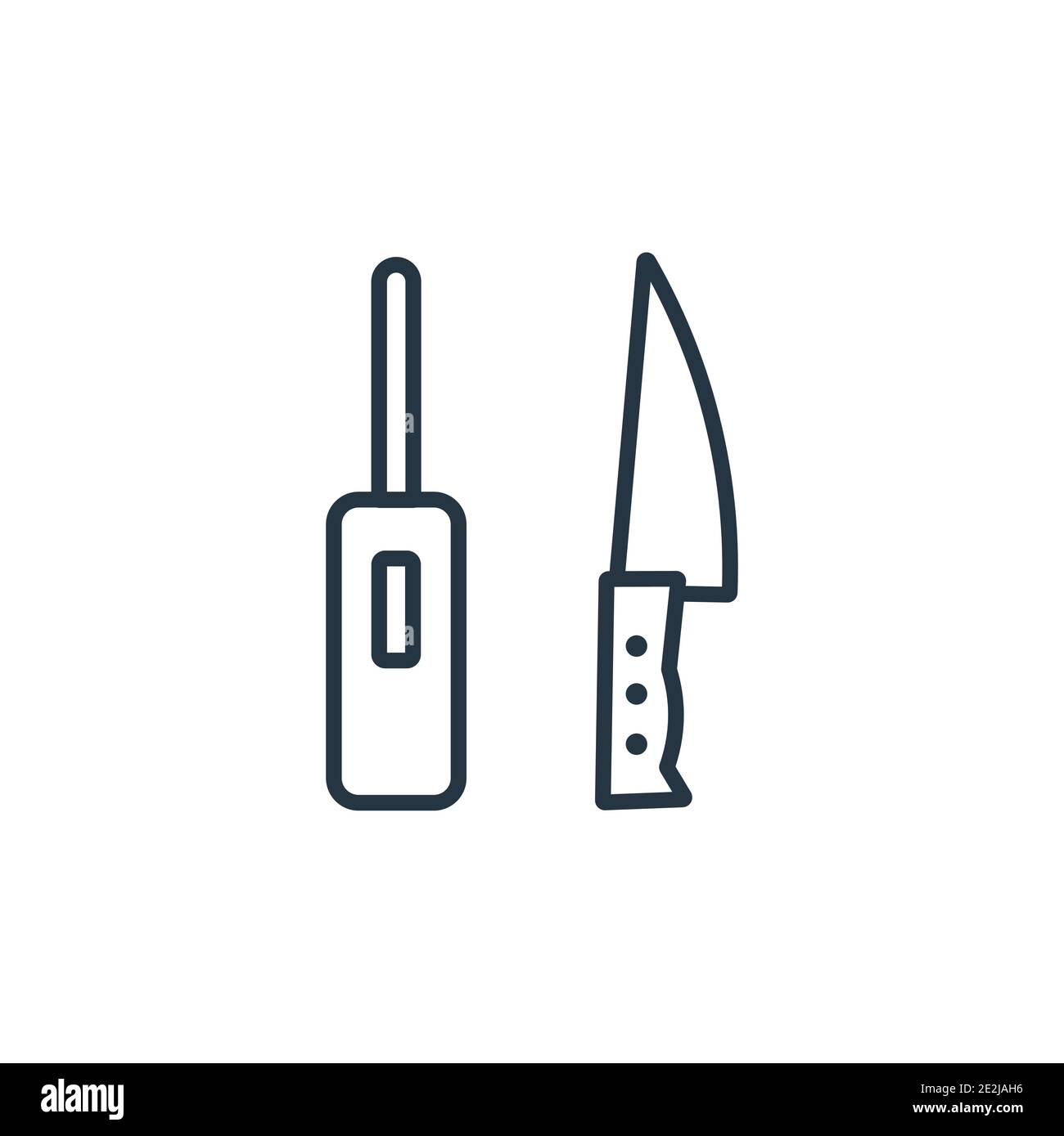 Knife sharpener outline vector icon. Thin line black knife sharpener ...