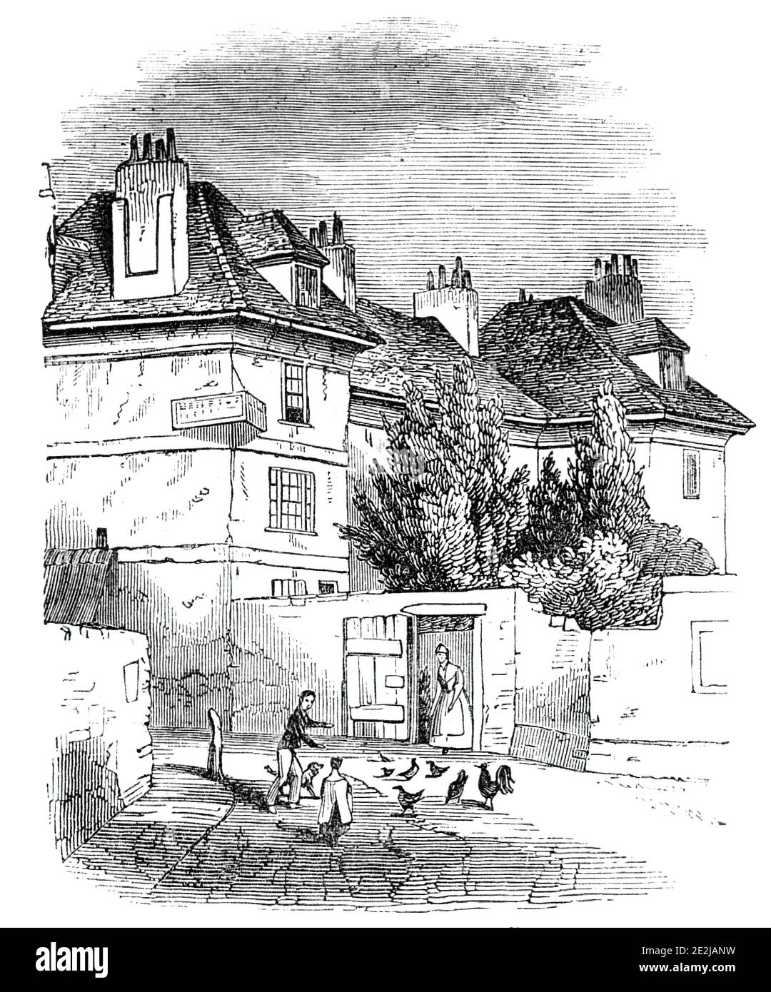 Bonner's Hall, 1844. Building due to be demolished in the East End of ...