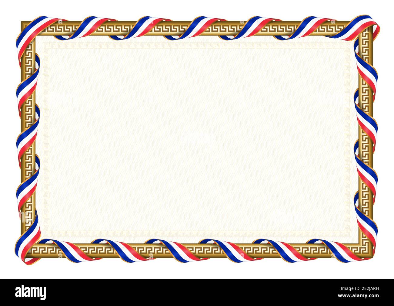French Frame Template Horizontal Frame And Border With France Flag,