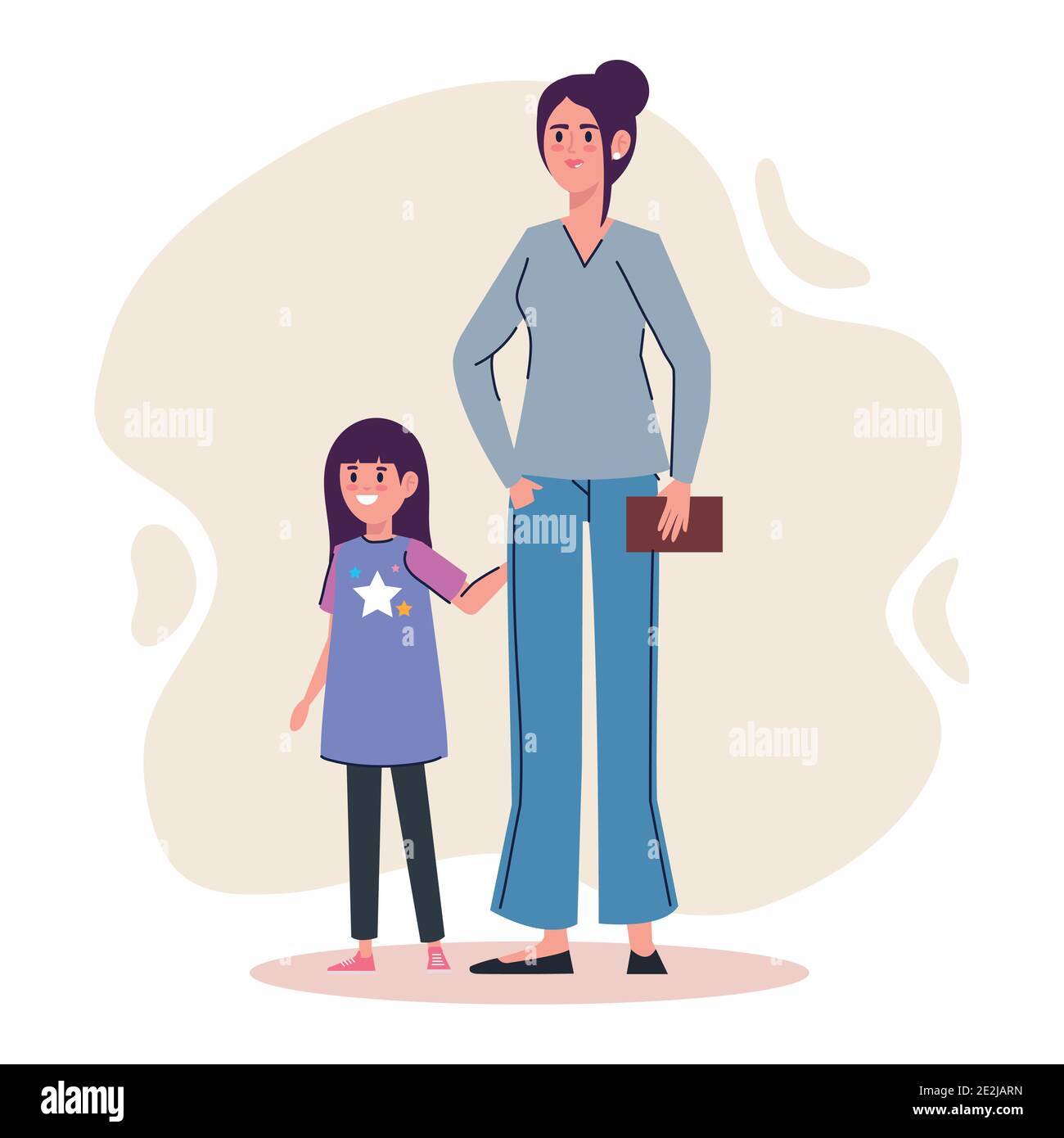 mother with daughter avatars characters Stock Vector Image & Art - Alamy