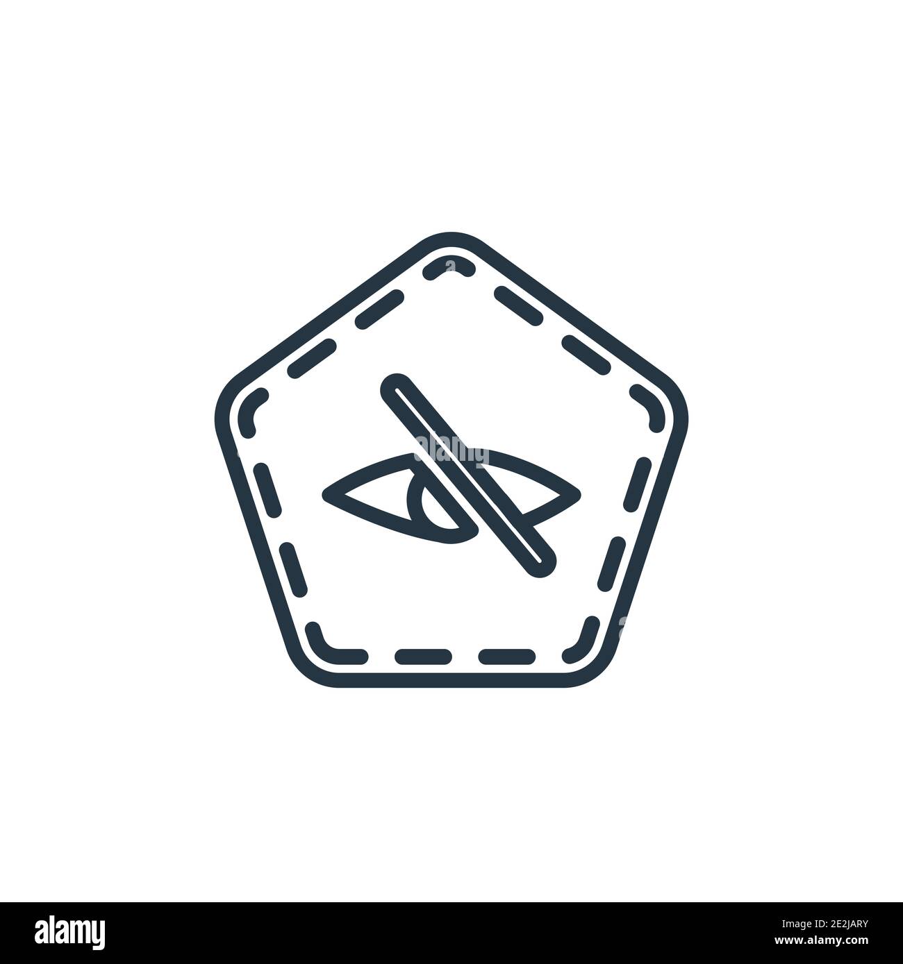 Hide outline vector icon. Thin line black hide icon, flat vector simple ...