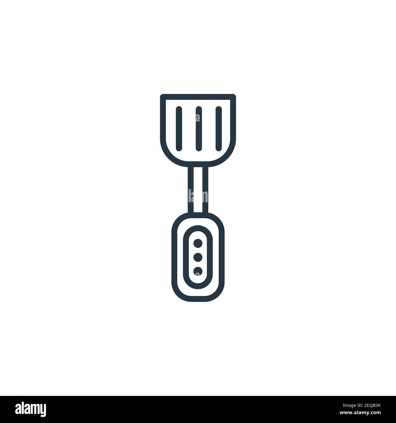 Spatula outline vector icon. Thin line black spatula icon, flat vector ...