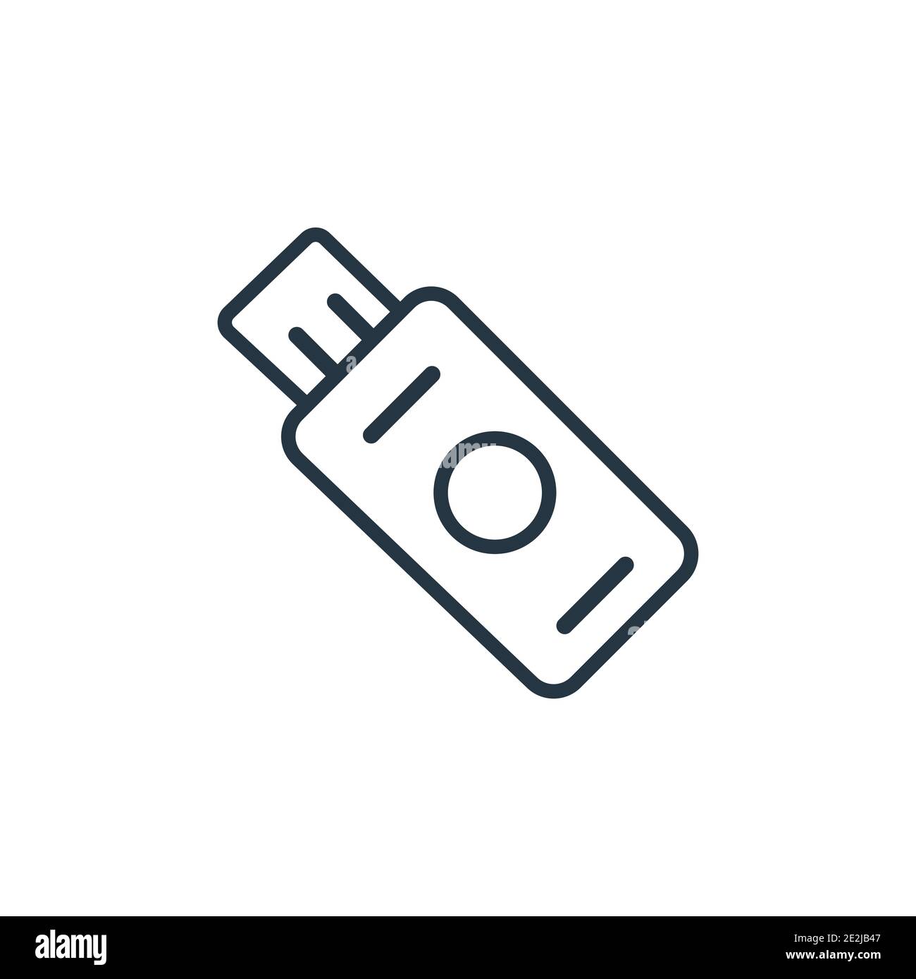 Usb flash outline vector icon. Thin line black usb flash icon, flat ...