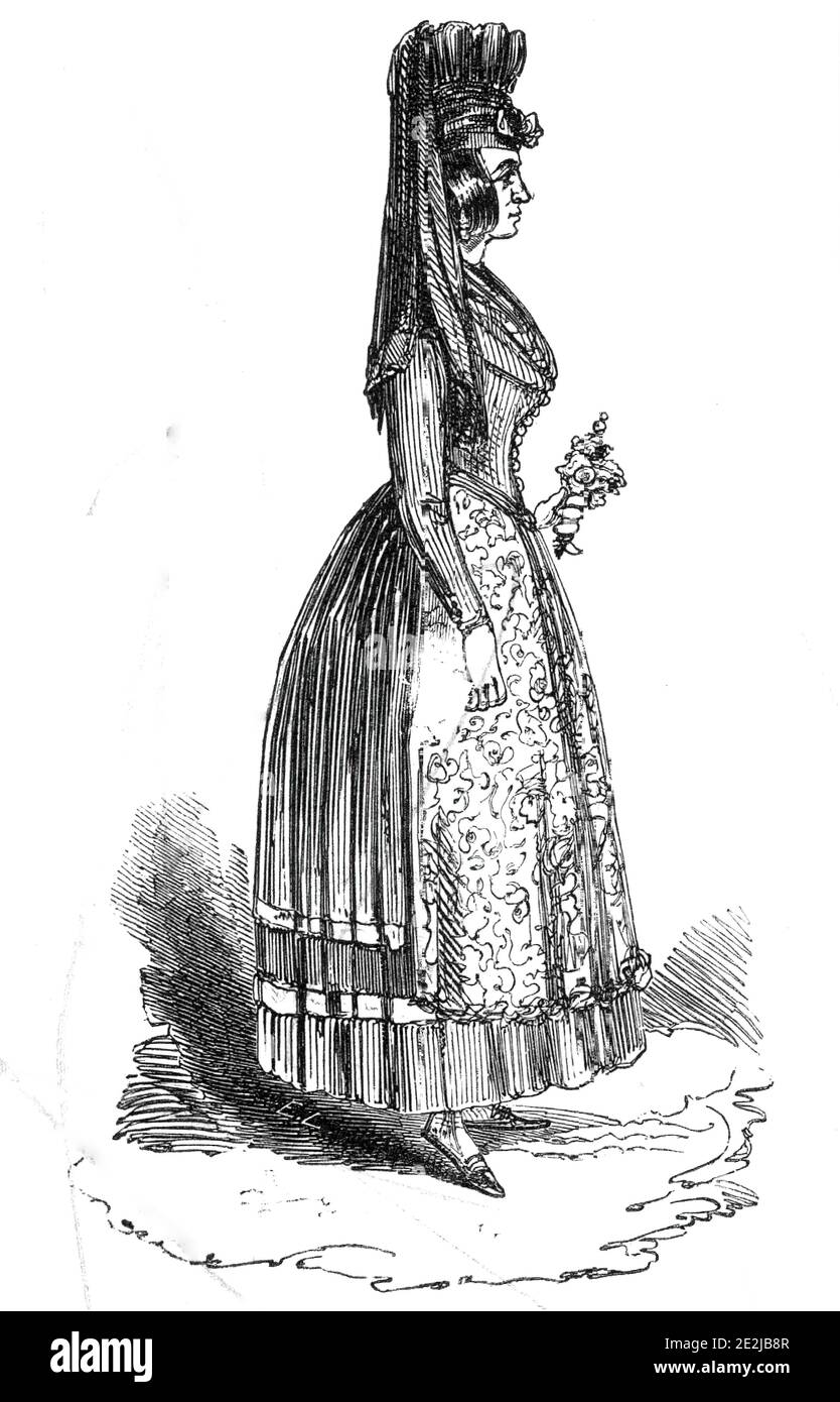 Woman from Coburg, 1845. German woman in traditional costume. From ...