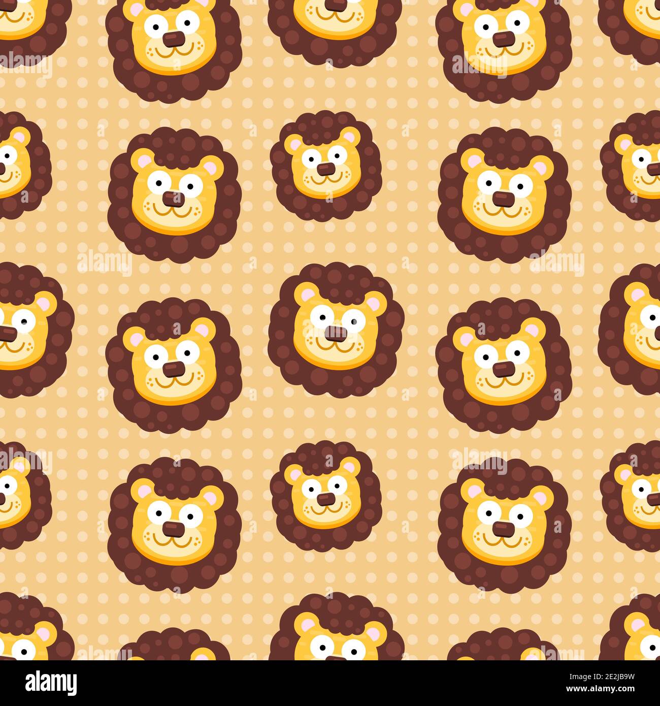 cute lion head seamless pattern vector illustration Stock Vector Image & Art - Alamy