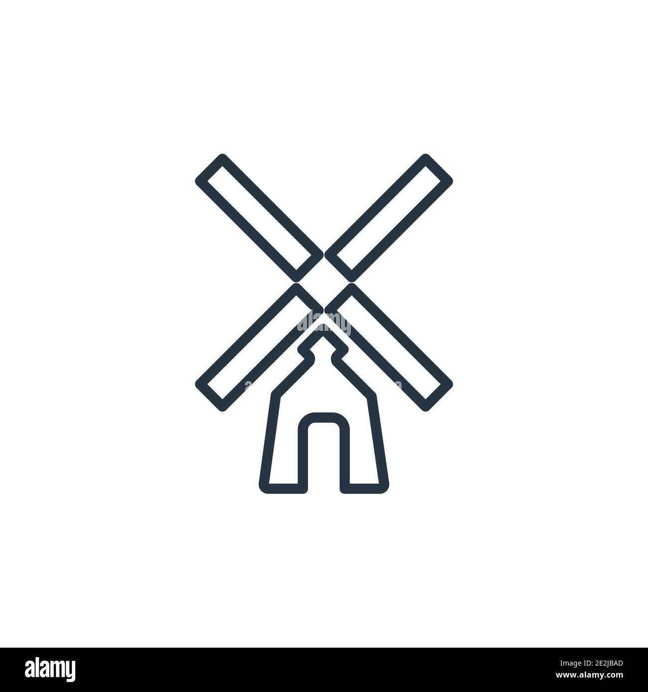 Windmill outline vector icon. Thin line black windmill icon, flat ...