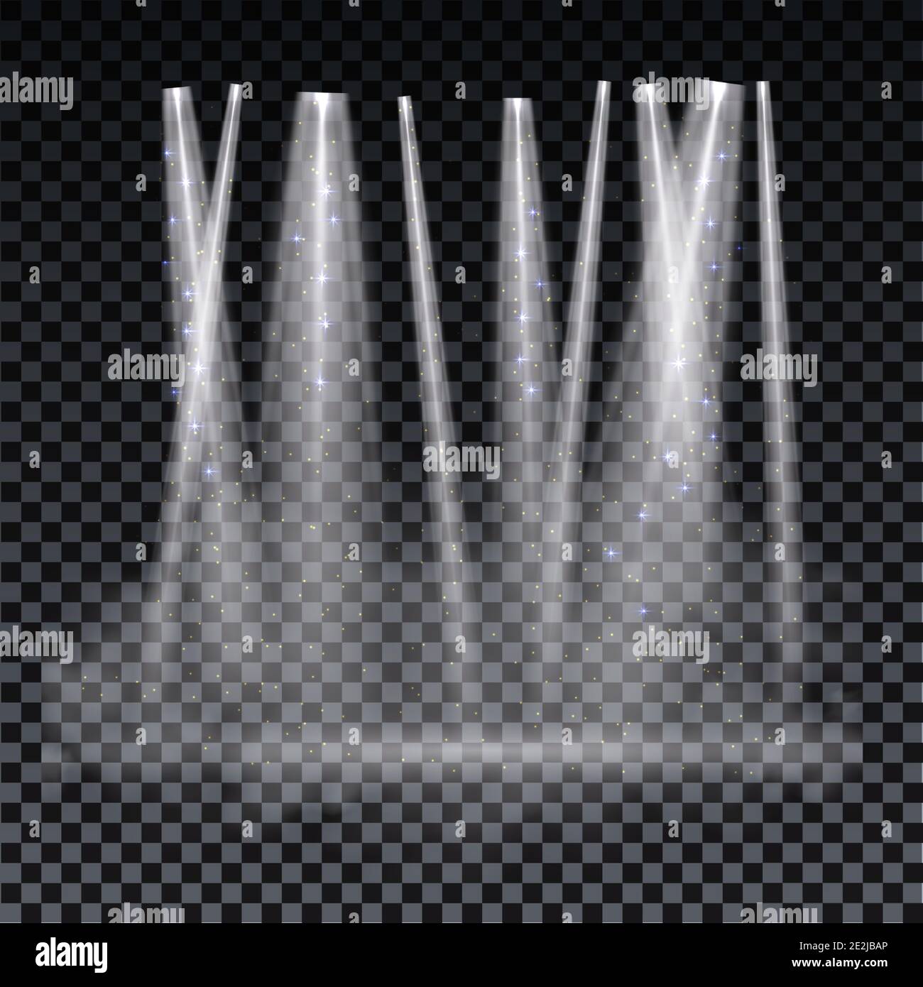 White spotlight. Bright lighting with spotlights of the stage on ...