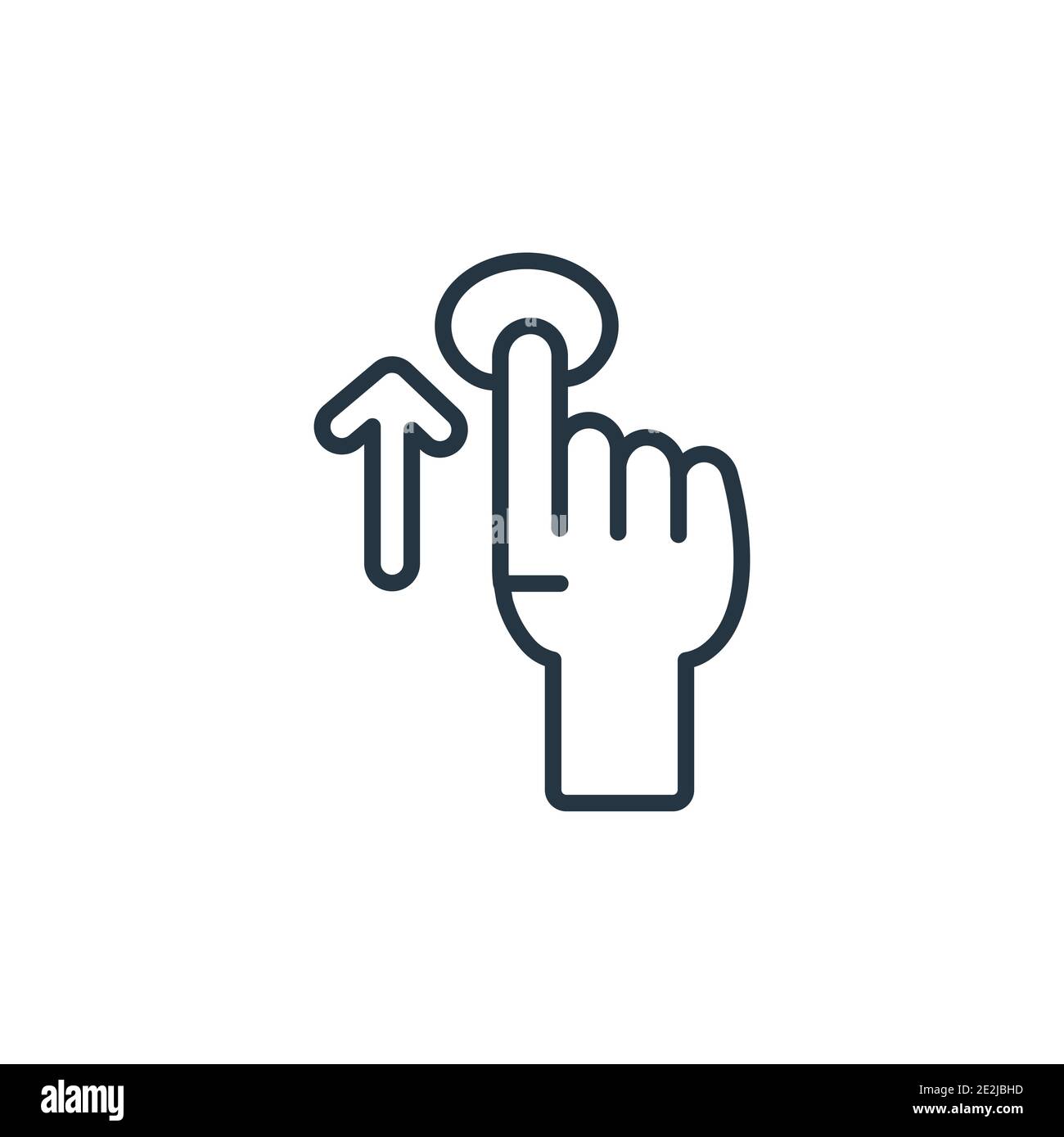 Drag Up Outline Vector Icon Thin Line Black Drag Up Icon Flat Vector Simple Element 7048